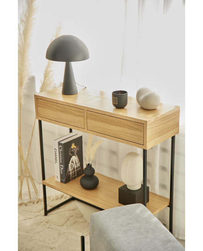 Wąska drewniana konsola MARIBEL II z frontami | Minimalistyczna forma ...